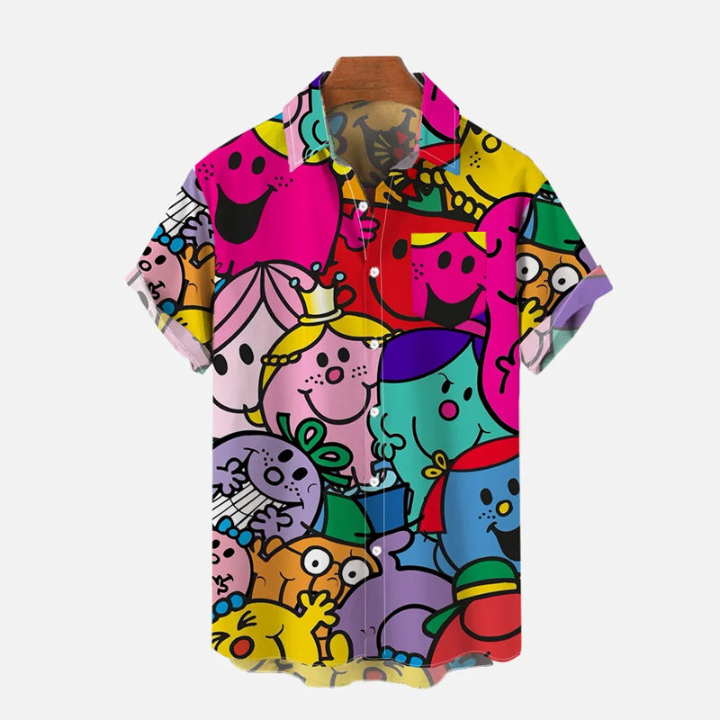 Vibrant And Colorful Cartoon Characters Pattern Printing Shirt – CHICHIM