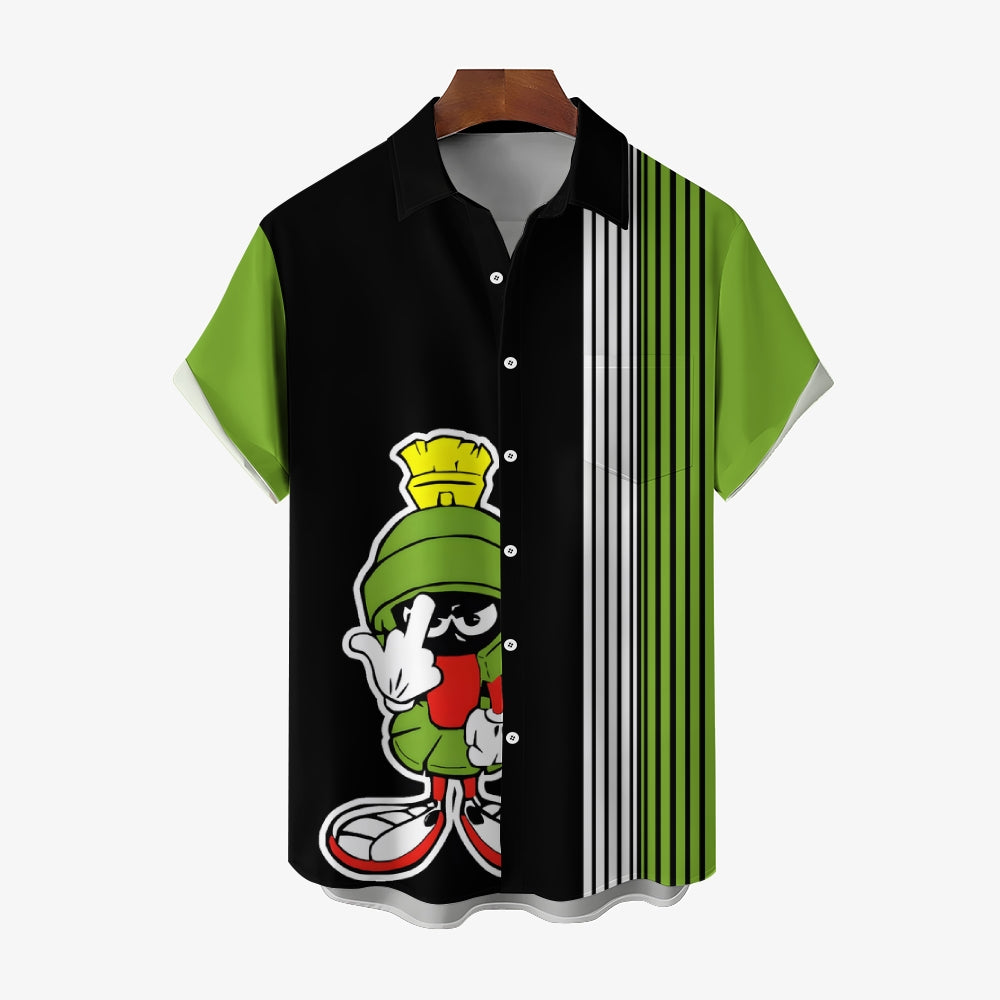Men's Cartoon Character Stripes Casual Short Sleeve Shirt 2410006581 ...