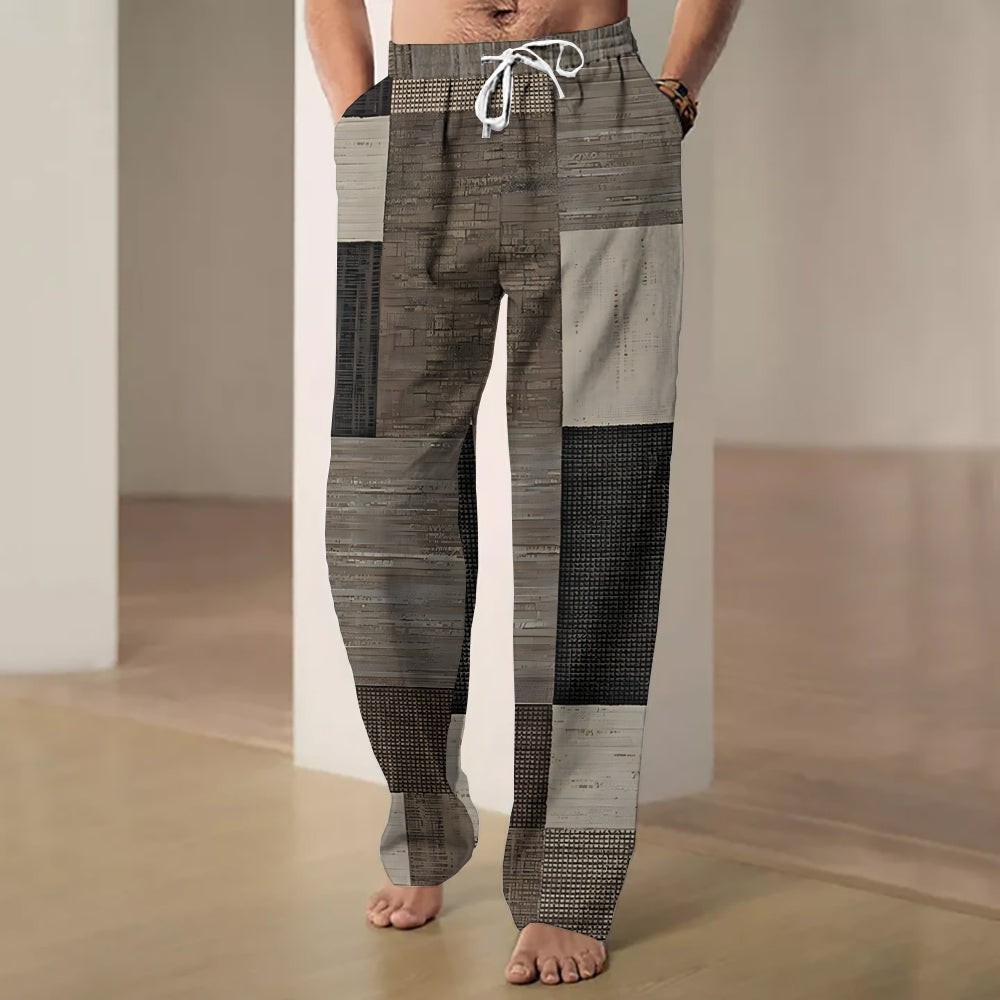 Men's Retro Plaid Color Block Print Pants 2411000944 – CHICHIM